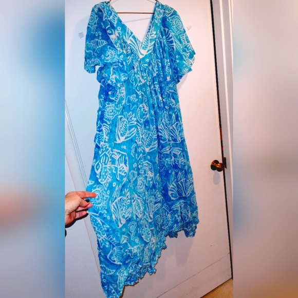 Handmade | Dresses | Womens Vtg Handmade 6s Crinkle Tropical Muumuu ...